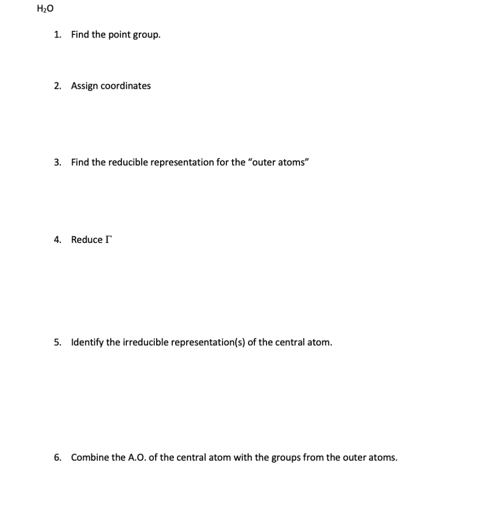 Solved 1. Find the point group. 2. Assign coordinates 3. | Chegg.com