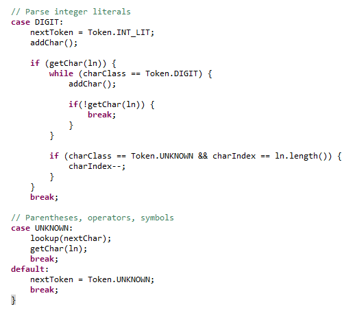 Solved The program below is a lexical analyzer. Keep the | Chegg.com