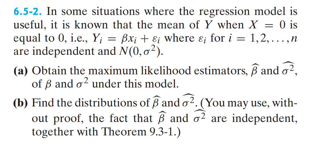 Solved 6.5-2. In some situations where the regression model | Chegg.com