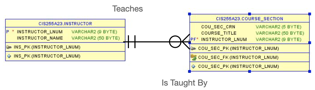 Solved Using SQLdeveloper, create two tables: INSTRUCTOR | Chegg.com