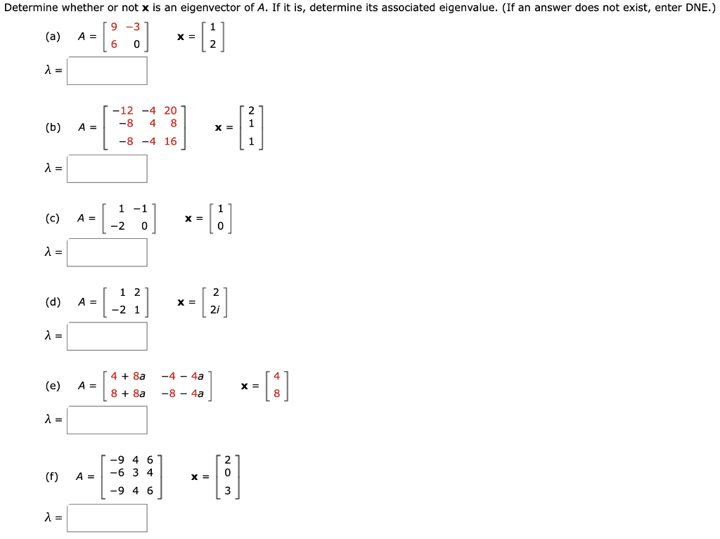 Solved Determine whether or not x is an eigenvector of A. If | Chegg.com
