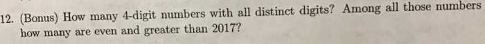 Solved How many 4-digit numbers with all distinct digits? | Chegg.com