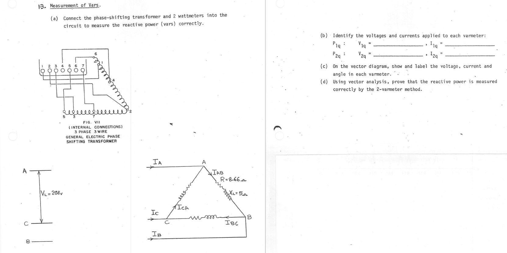 13. Measurement of Vars. (a) Connect the | Chegg.com