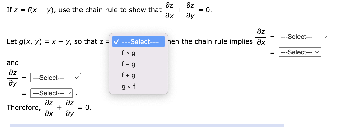 Solved If z=f(x−y), use the chain rule to show that | Chegg.com