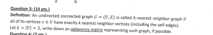 Solved Question 3: (10 pts.) Definition: An undirected | Chegg.com