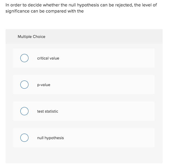 Solved In order to decide whether the null hypothesis can be | Chegg.com