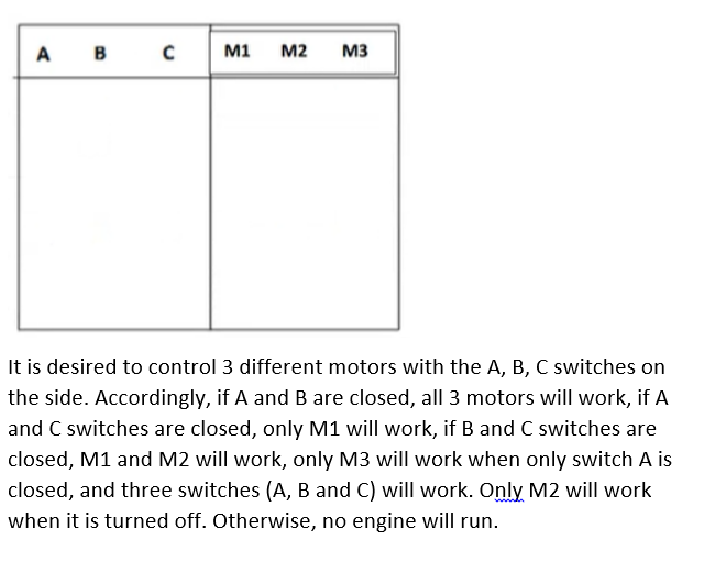 Solved It is desired to control 3 different motors with the | Chegg.com