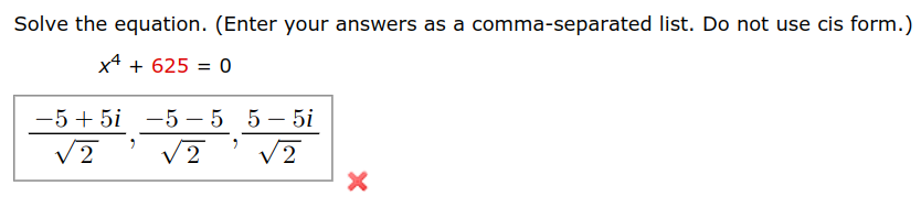 Solved Solve the equation. (Enter your answers as a | Chegg.com