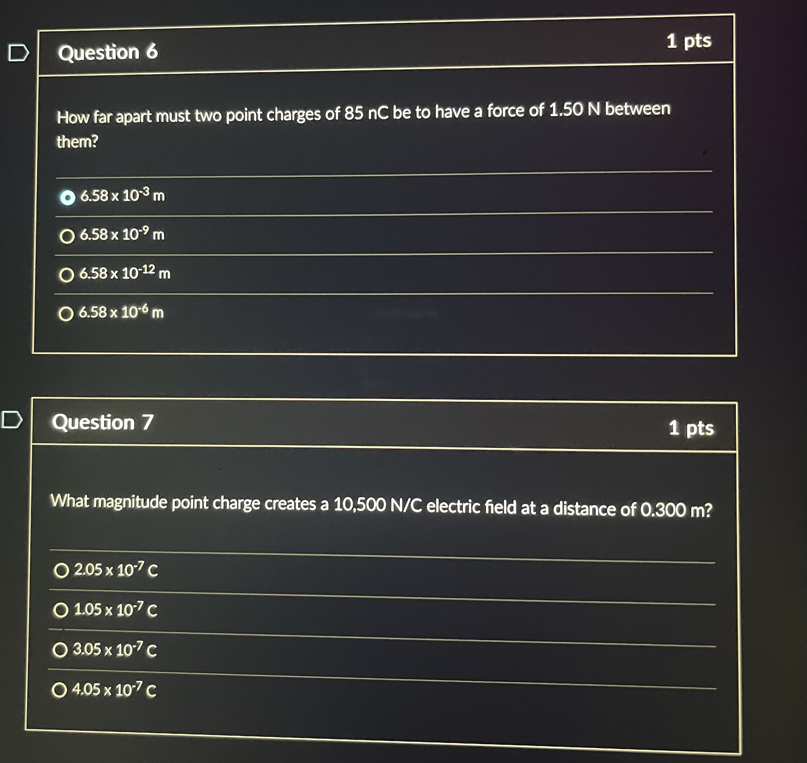 Solved How far apart must two point charges of 85nC be to | Chegg.com