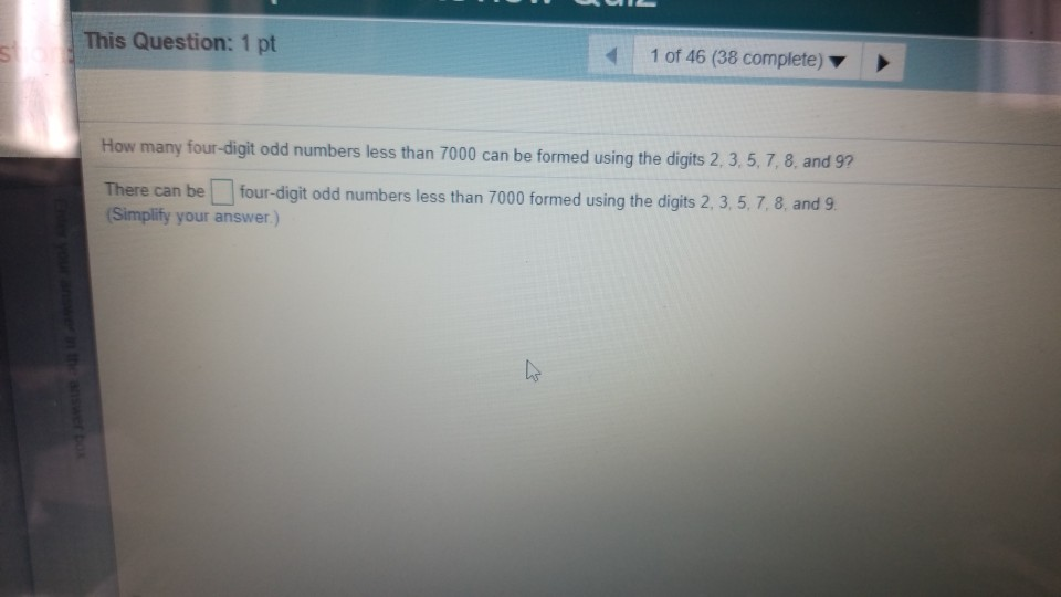 Solved | This Question: 1 pt 1 of 46 (38 complete) How many | Chegg.com