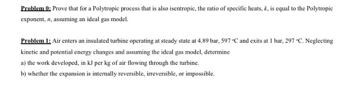 Solved Prove that for a Polytropic process that is also | Chegg.com