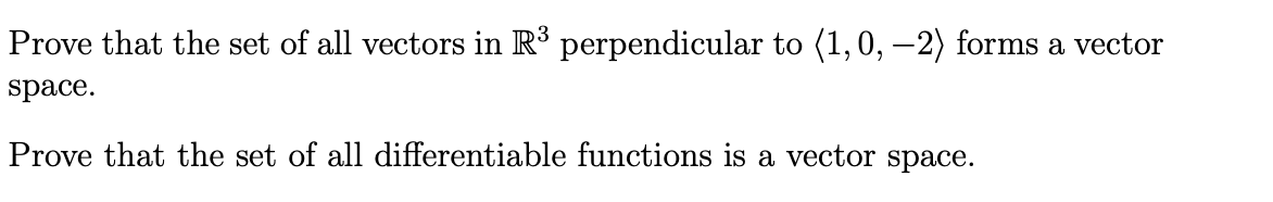 Solved Prove that the set of all vectors in R3 perpendicular | Chegg.com
