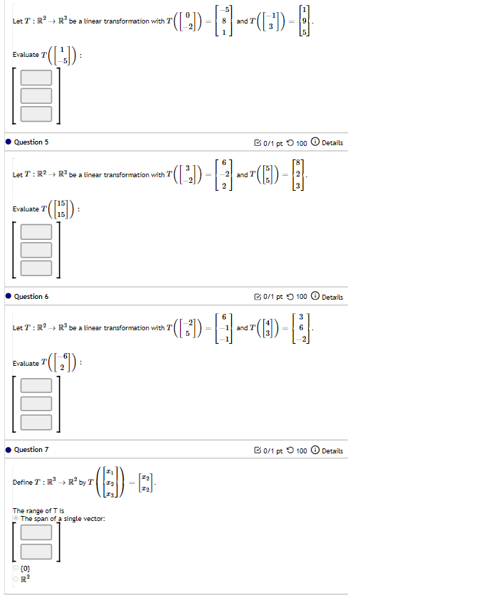 Let T:R2→R3 ﻿be a linear transformation with | Chegg.com