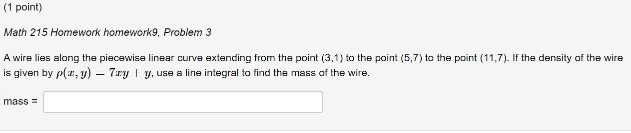 Solved (1 point) Math 215 Homework homework9, Problem 3 A | Chegg.com
