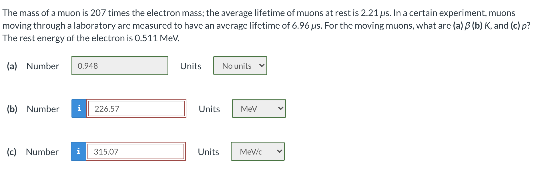 Solved The mass of a muon is 207 times the electron mass; | Chegg.com