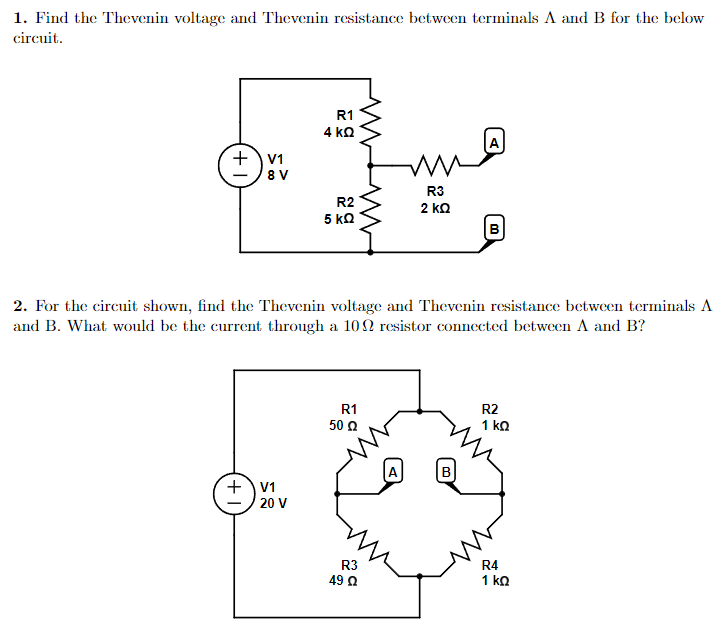 Solved 1. Find the Thevenin voltage and Thevenin resistance | Chegg.com
