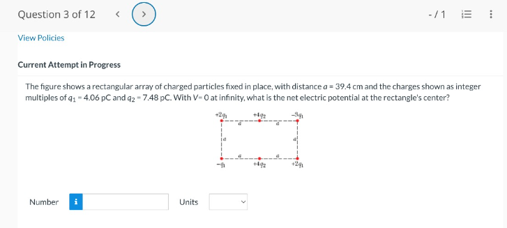 Solved The figure shows a rectangular array of charged | Chegg.com