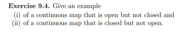 Solved Exercise 9.4. Give an example (i) of a continuous map | Chegg.com