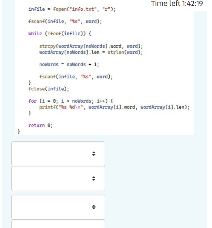 Solved Given the following input tile called "info. txt": | Chegg.com