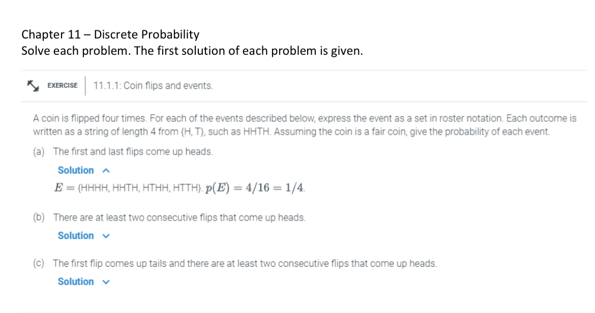 Solved Chapter 11 - Discrete Probability Solve each problem. | Chegg.com