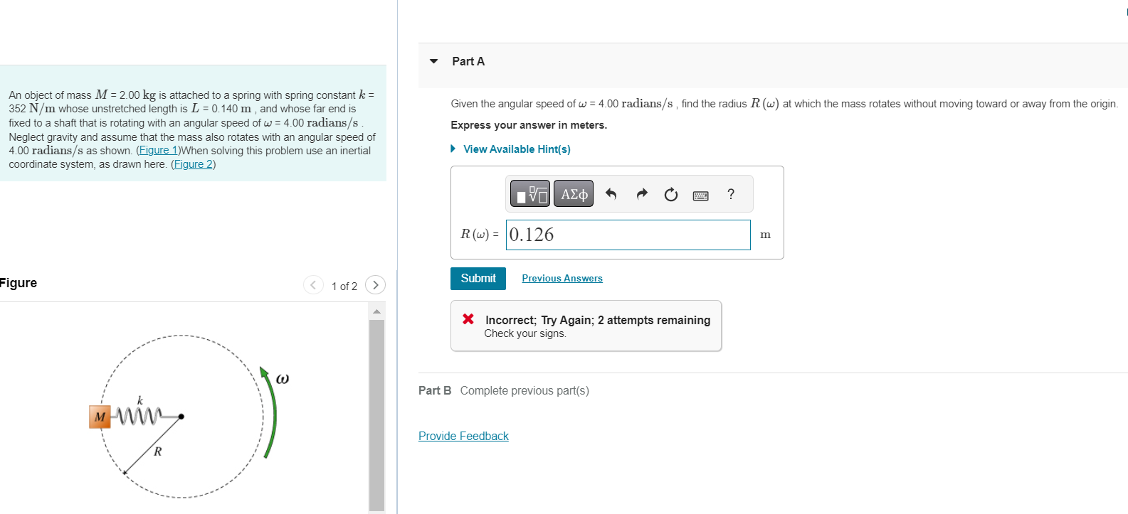 Solved An object of mass M = 2.00 kg is attached to a spring | Chegg.com