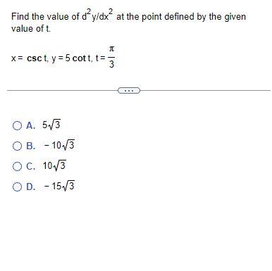 Solved Find the value of d2y/dx2 at the point defined by the | Chegg.com