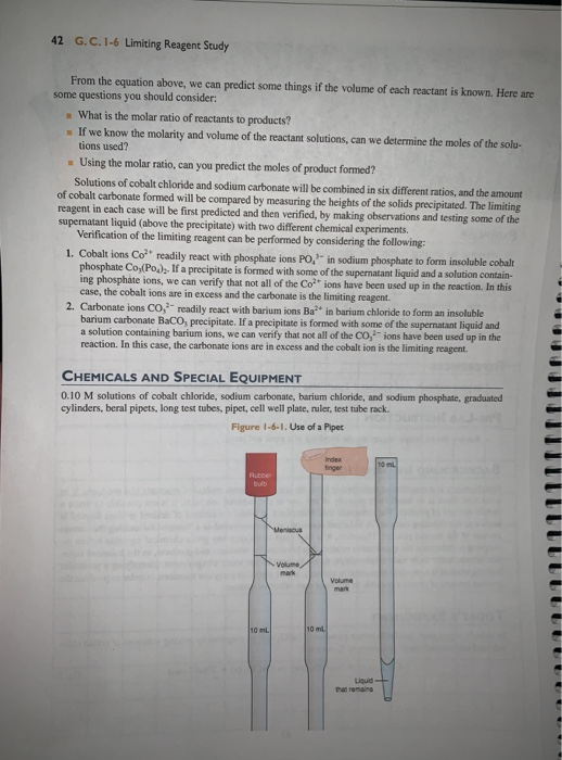 Solved G. C.1-6 Limiting Reagent Study PURPOSE To determine | Chegg.com