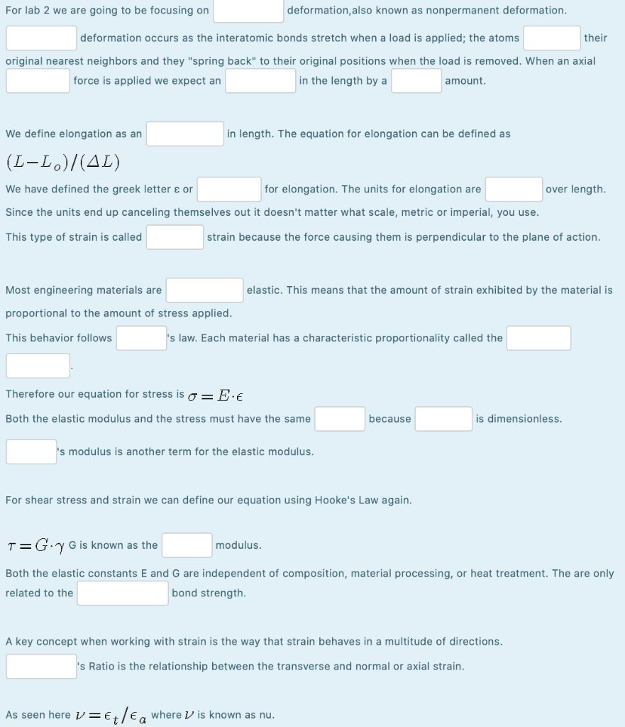 Solved For lab 2 we are going to be focusing on ELASTIC | Chegg.com