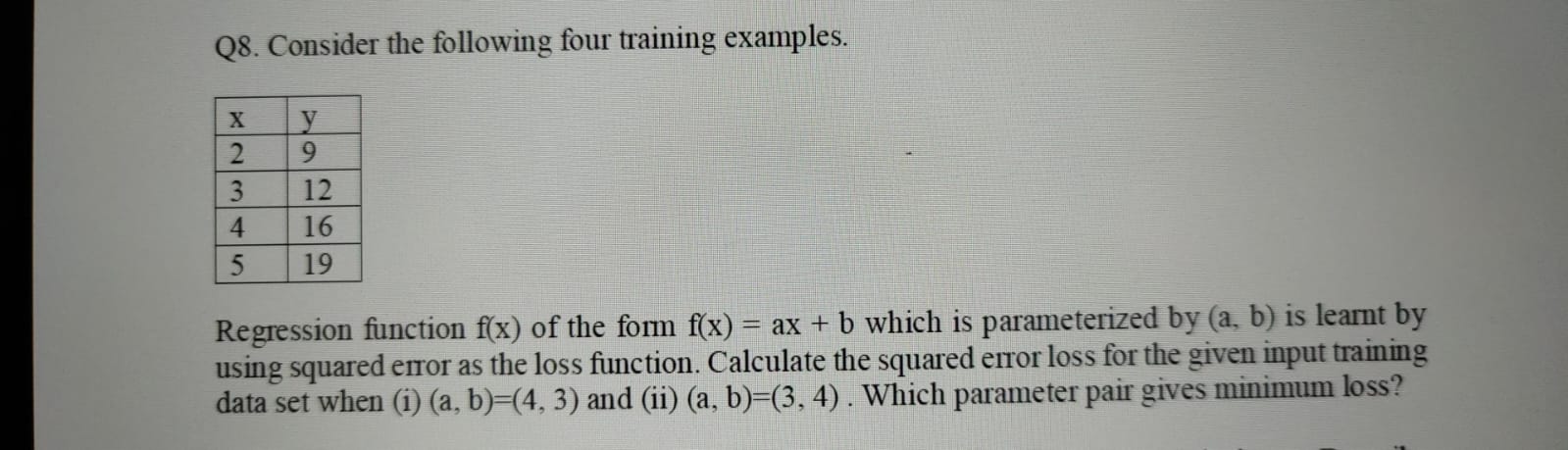 Solved Q8. ﻿Consider the following four training | Chegg.com
