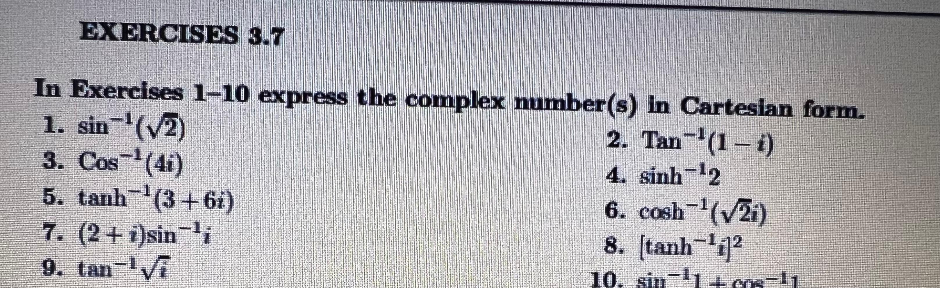 In Drercises 1-10 express the complex number(s) in | Chegg.com