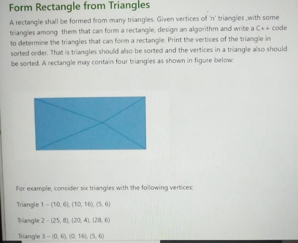 Form Rectangle from Triangles A rectangle shall be | Chegg.com