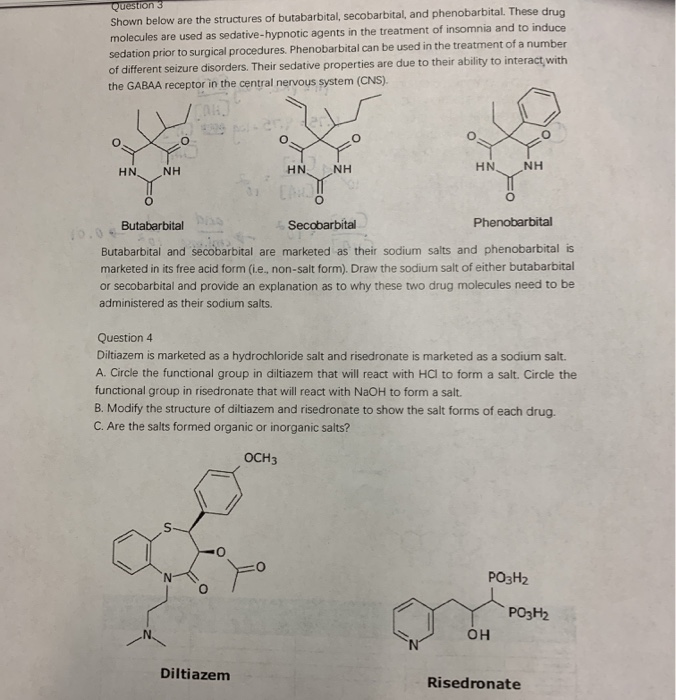 Questions Shown below are the structures of | Chegg.com