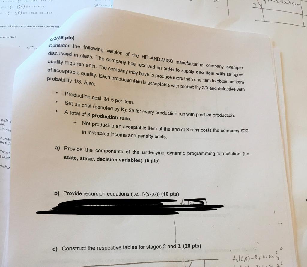 6) + (1-(')') (54+ $0.5-3) = 505 optimal policy and | Chegg.com
