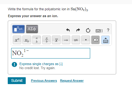 Solved Part E Write the formula for the polyatomic ion in | Chegg.com