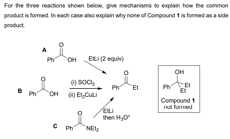 Solved For the three reactions shown below, give mechanisms | Chegg.com