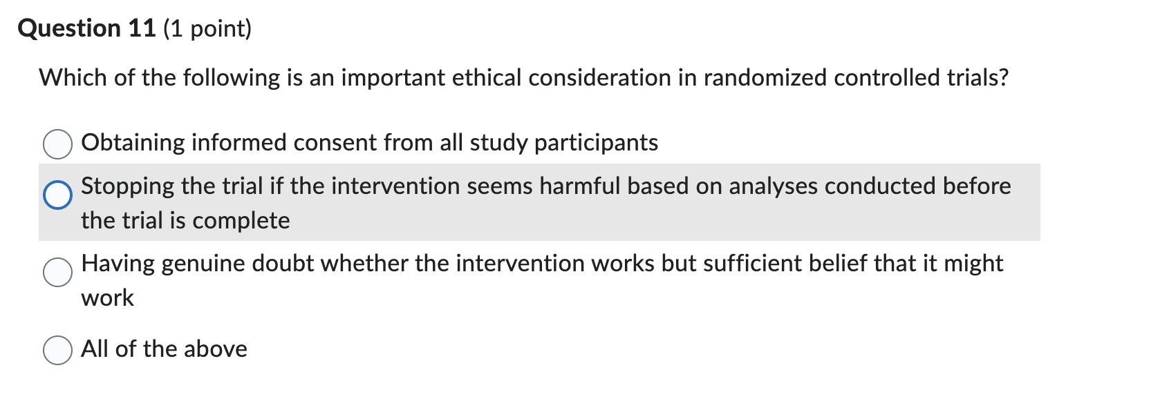 Solved Question 11 (1 ﻿point)Which of the following is an | Chegg.com