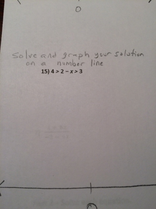 Solved a numberline 15) 4> 2-x> 3 on | Chegg.com