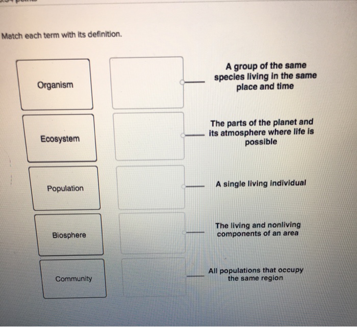 Solved Match each term with its definition. Organism A | Chegg.com