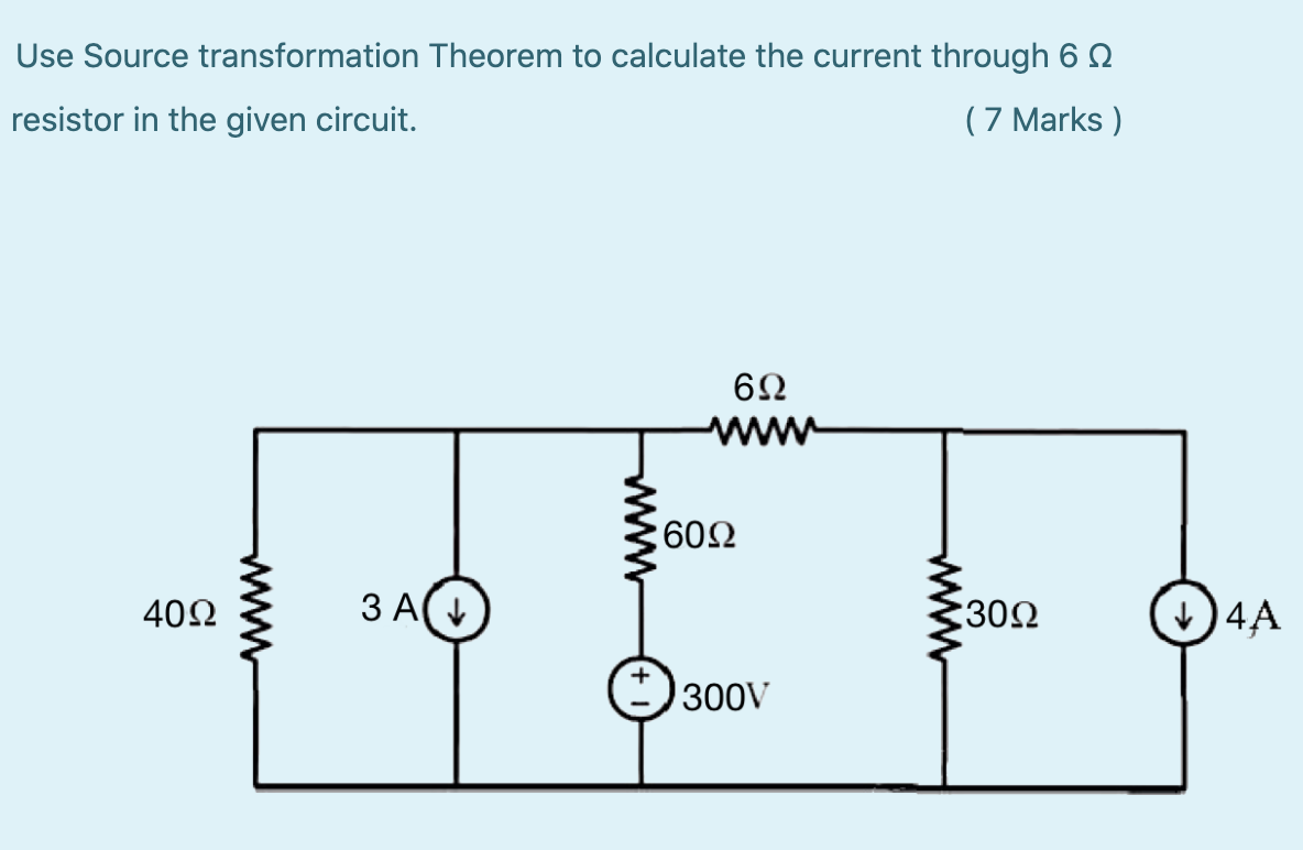 Solved Use Source transformation Theorem to calculate the | Chegg.com