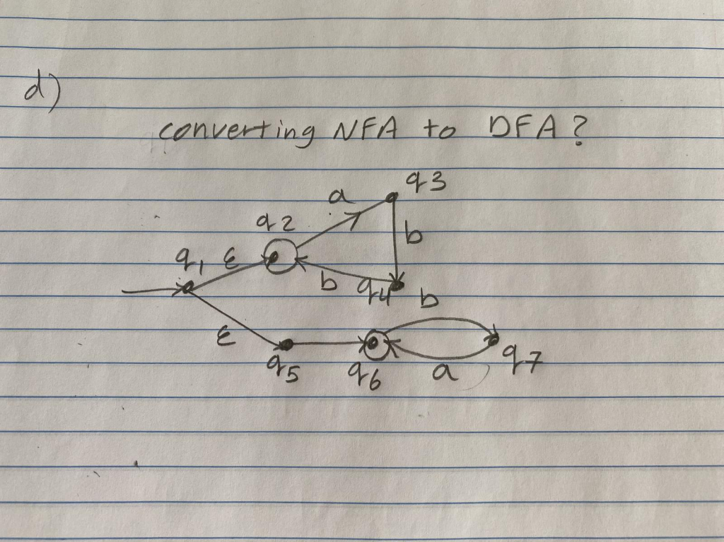 Solved converting NFA to DEA? 'b qub converting NFA to | Chegg.com