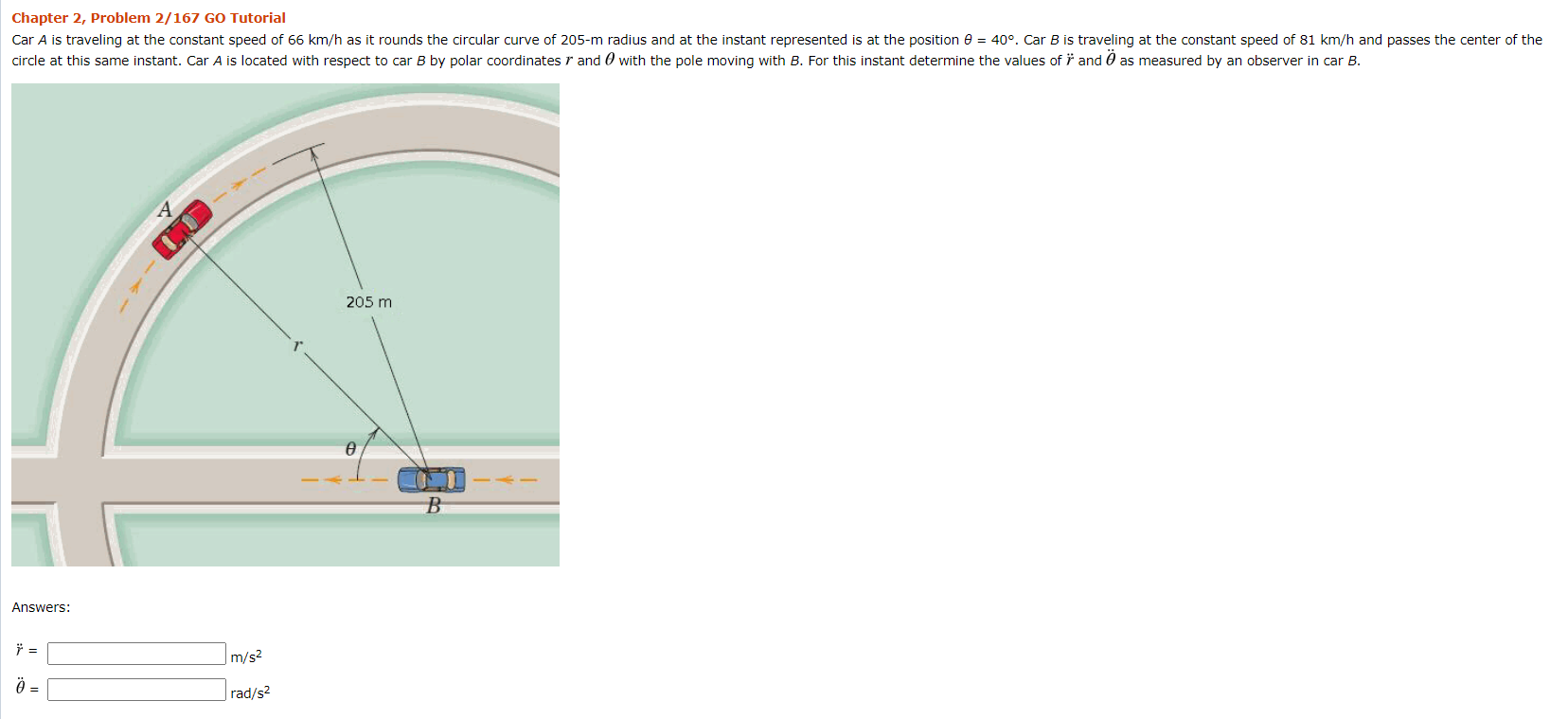 Solved Chapter 2, Problem 2/160 GO Tutorial At the instant | Chegg.com