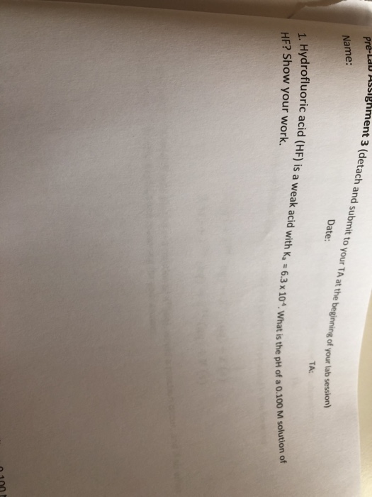 Solved nment 3 (detach and submit to your TA at the | Chegg.com