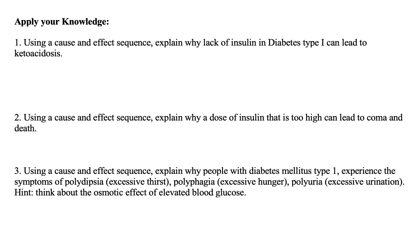 Solved Apply your Knowledge: 1. Using a cause and effect | Chegg.com