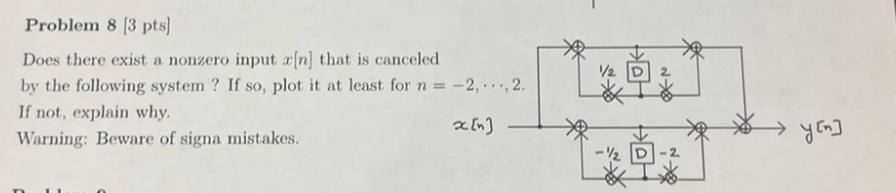 Solved Problem 8 (3 pts) Does there exist a nonzero input | Chegg.com