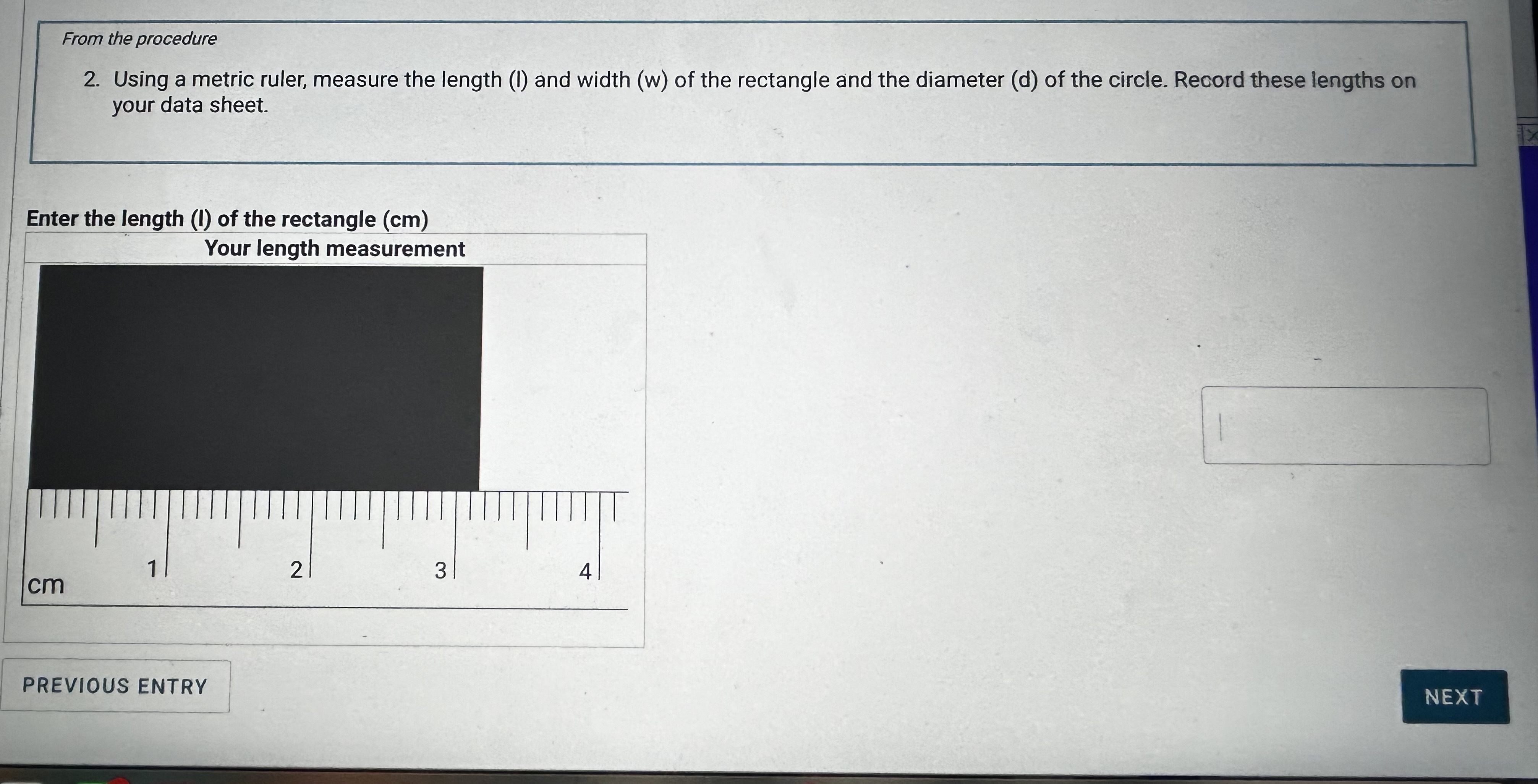 Solved From the procedureUsing a metric ruler, measure the | Chegg.com