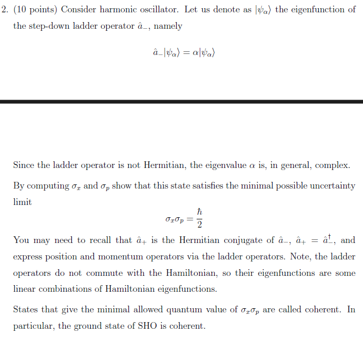 Solved (10 ﻿points) ﻿Consider harmonic oscillator. Let us | Chegg.com