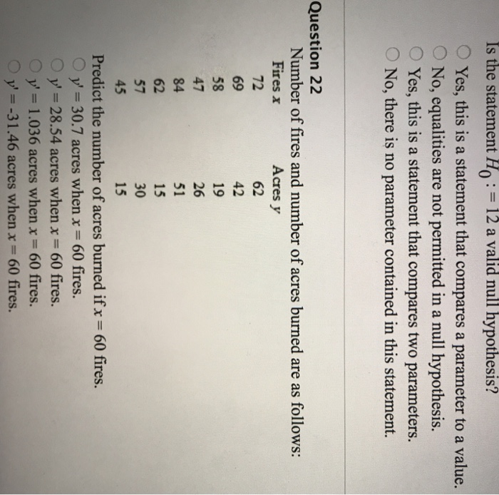 Solved Is the statement H0-12 a valid null hypothesis? O | Chegg.com