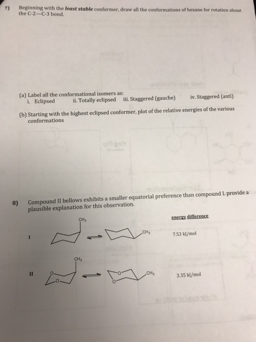 Solved Using Newman projections, the most stable and least | Chegg.com