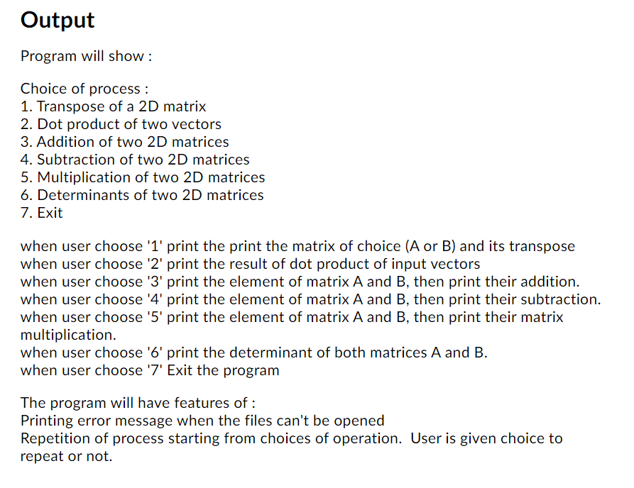 Solved Program specification Objectives Execute the | Chegg.com