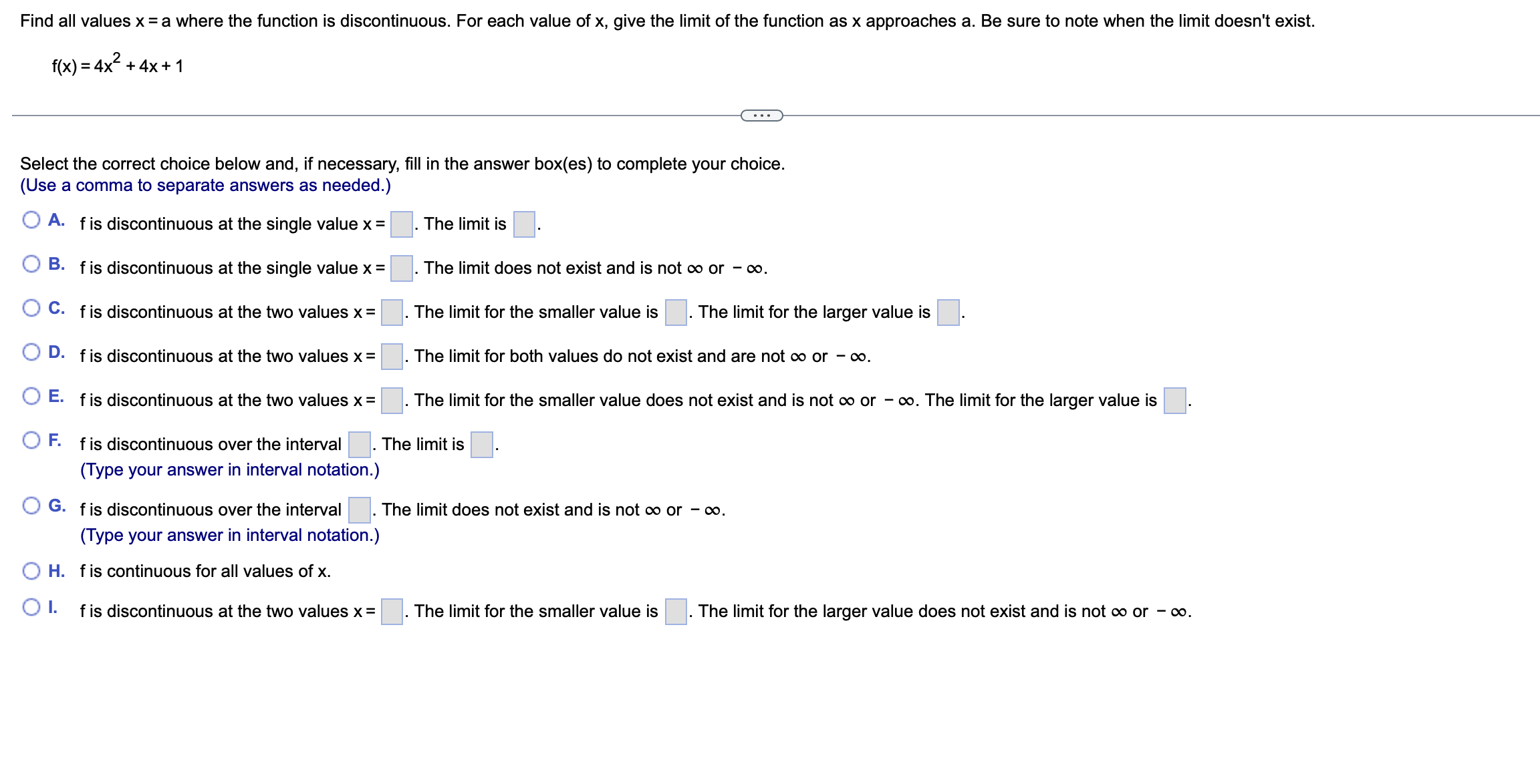 Solved Find All Values X A Where The Function Is
